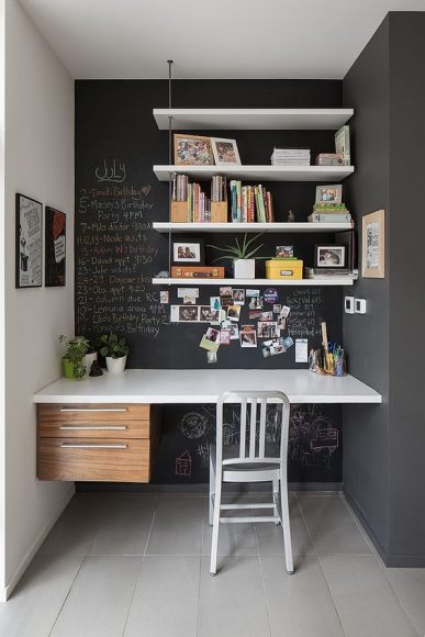 Pared pizarra en casa, no solo para niños - Fotos e ideas